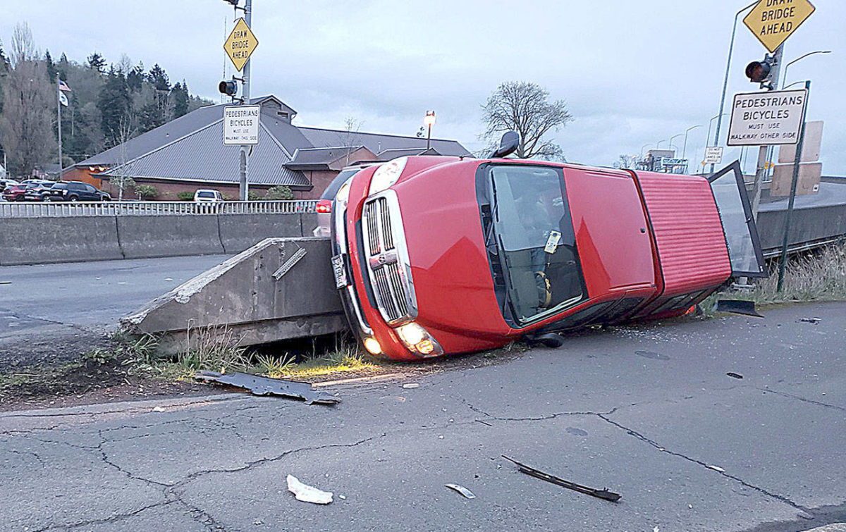Two-car rollover crash at the south end of Simpson Ave. Bridge Tuesday ...