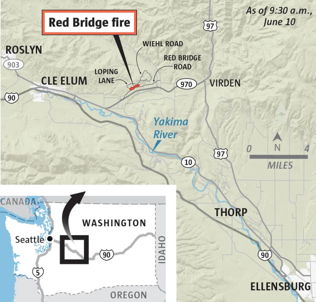 Wildfire burns buildings, threatens homes near Cle Elum | The Daily World